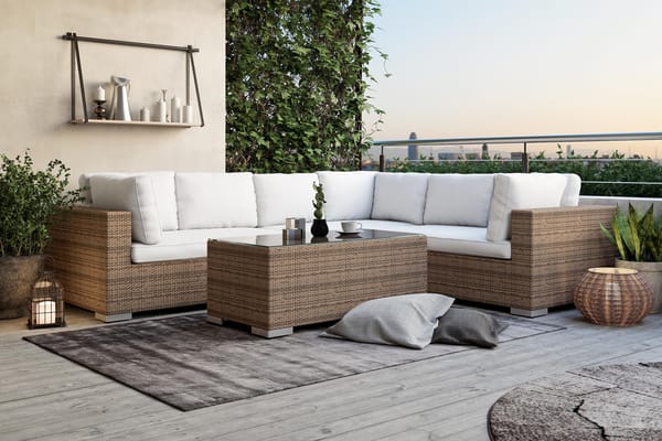 Comfort Garden Bahamas Loungessæt 6 Personers+Bord Sand - Have | Trademax