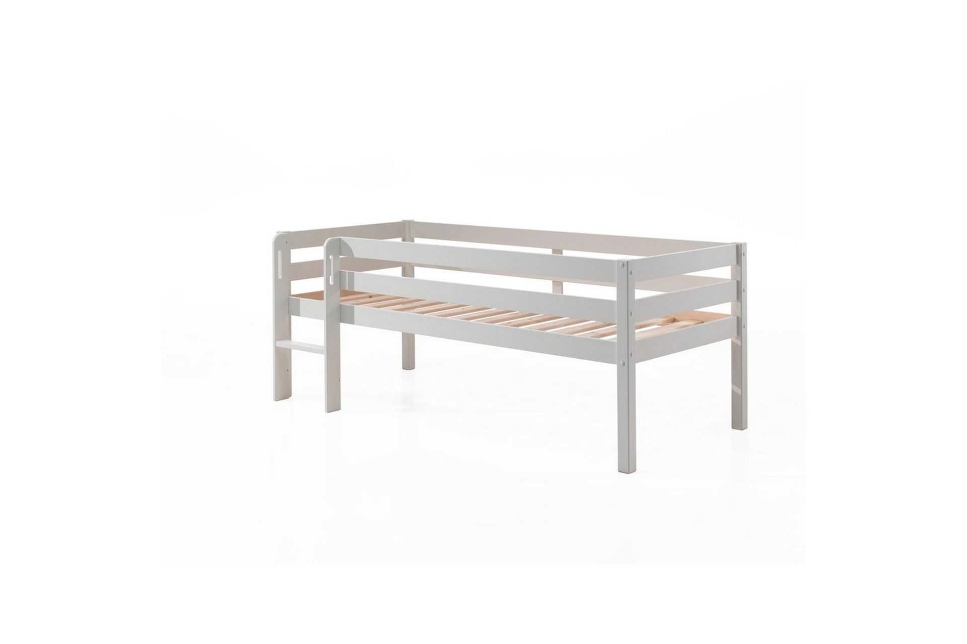 Halvhøj seng med stige Pino Hvid, 85 cm Hvid, 85 cm - Møbler | Trademax