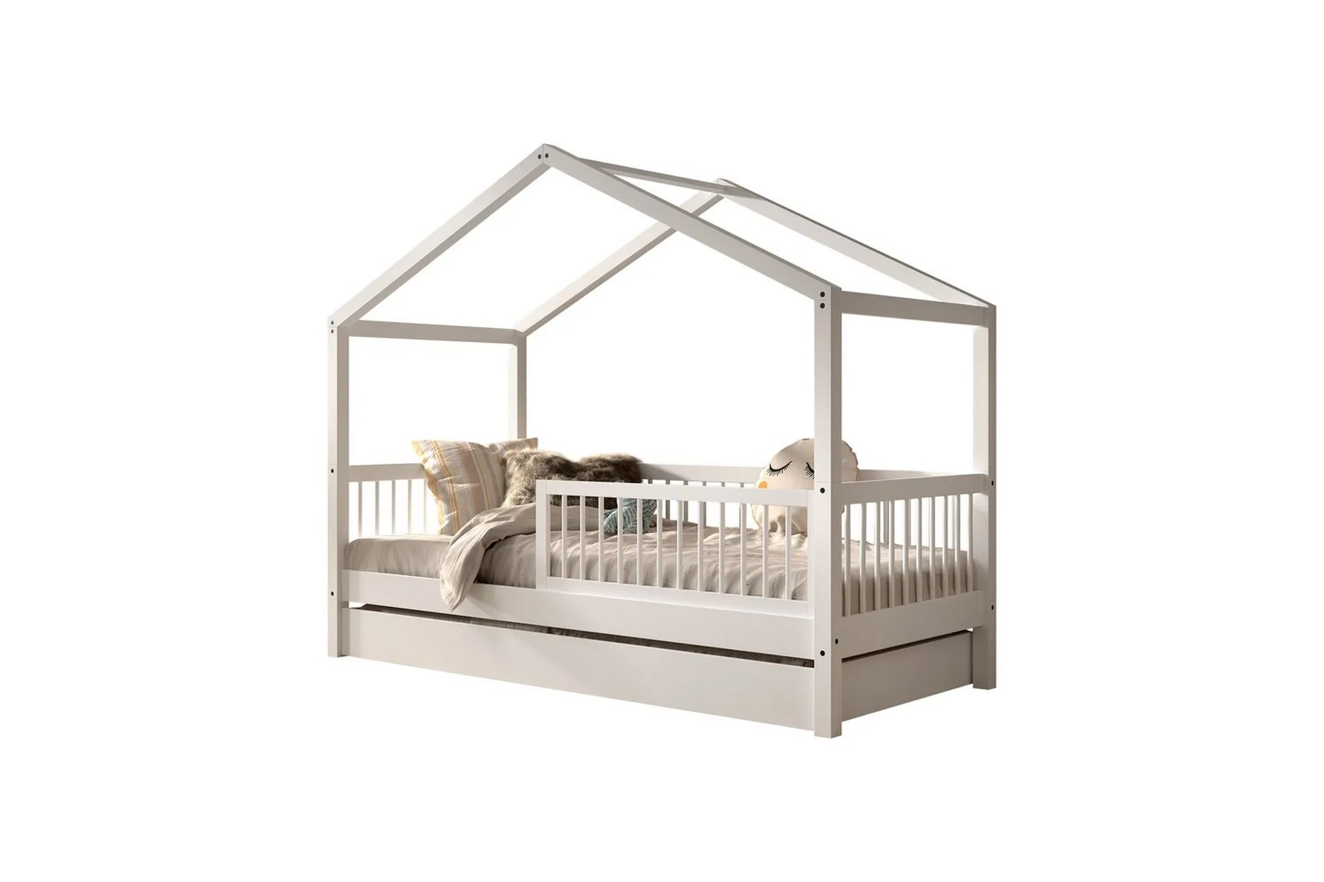 HouseBed med skuffe og sikkerhedsskinne Forrest Hvid Hvid - Møbler ...