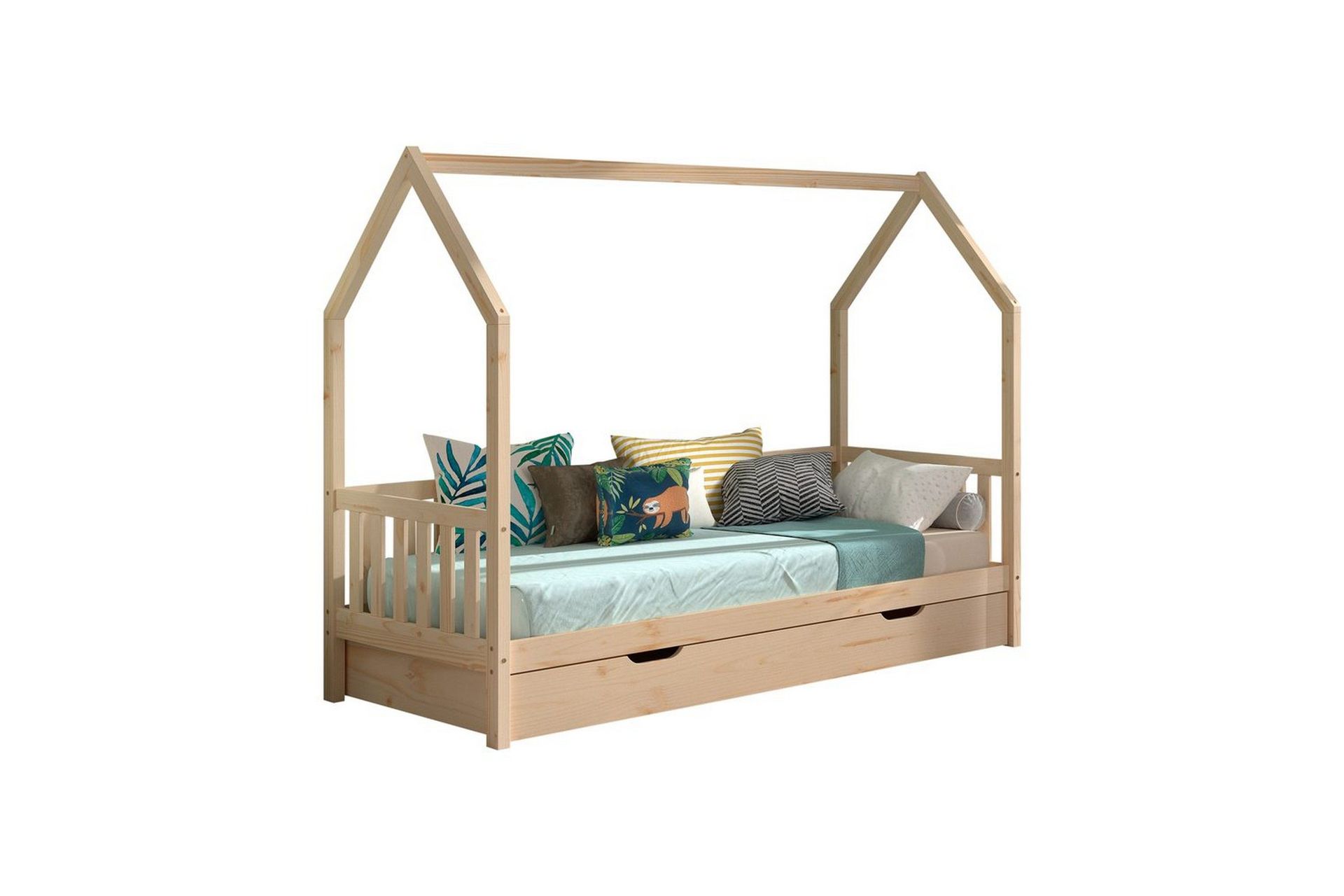 Husseng med Underbed Cabane 90x200 cm Naturlig Naturlig - Møbler | Trademax