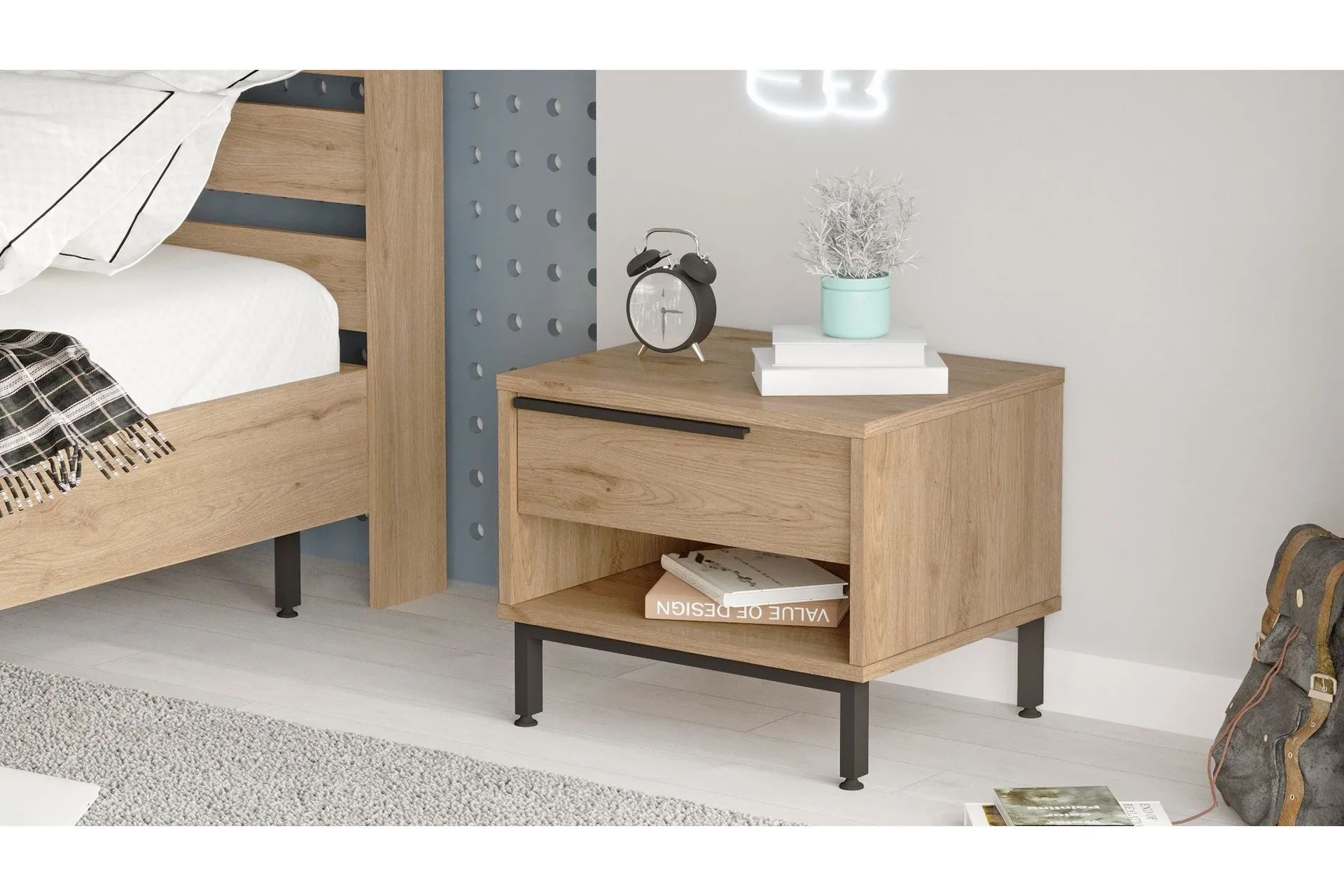 Liyakat Sengebord 53,6 cm Valnød finér - Møbler | Trademax