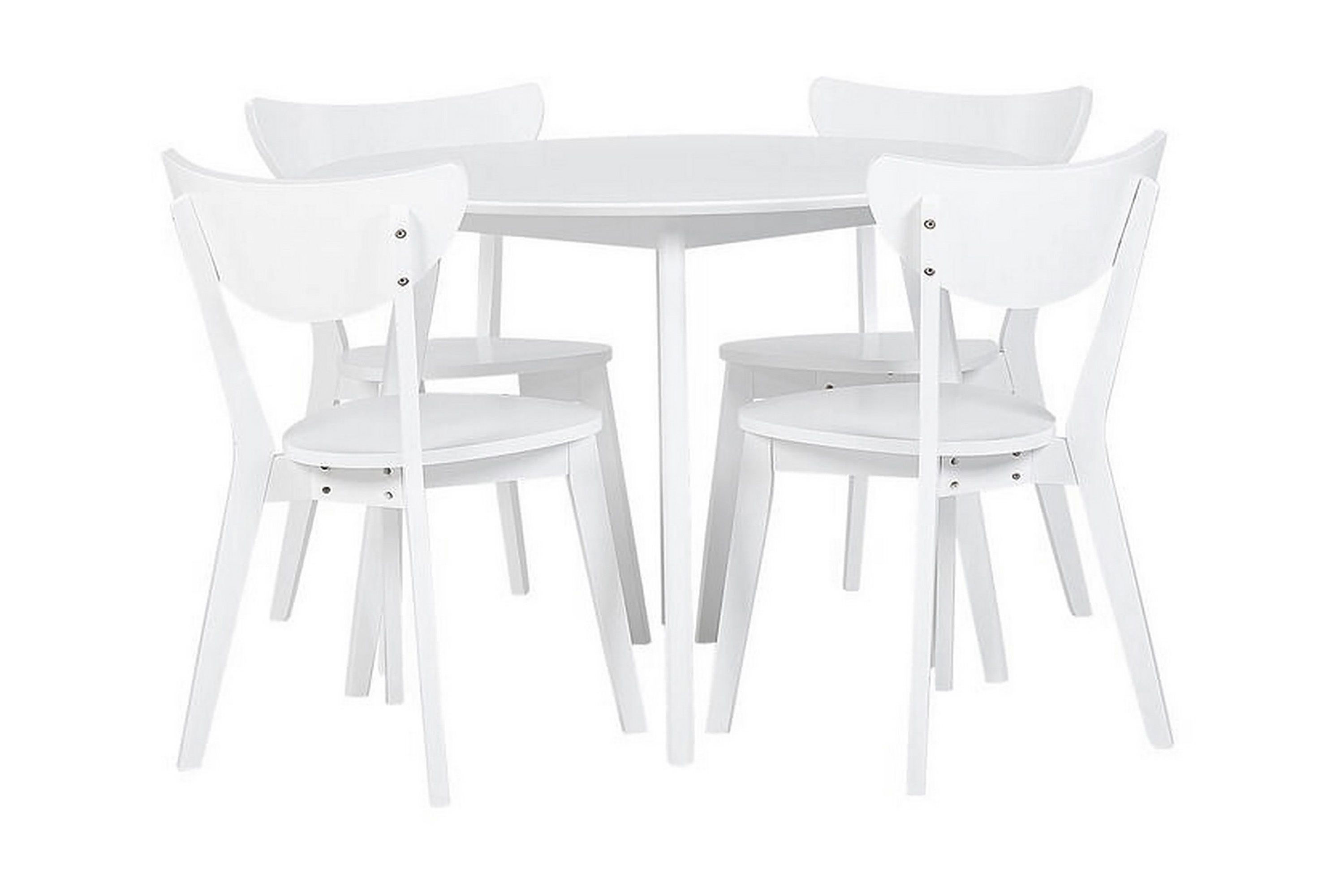 Emeroo Spisebordssæt 100 cm Inkl 4 Stole Hvid - Møbler | Trademax