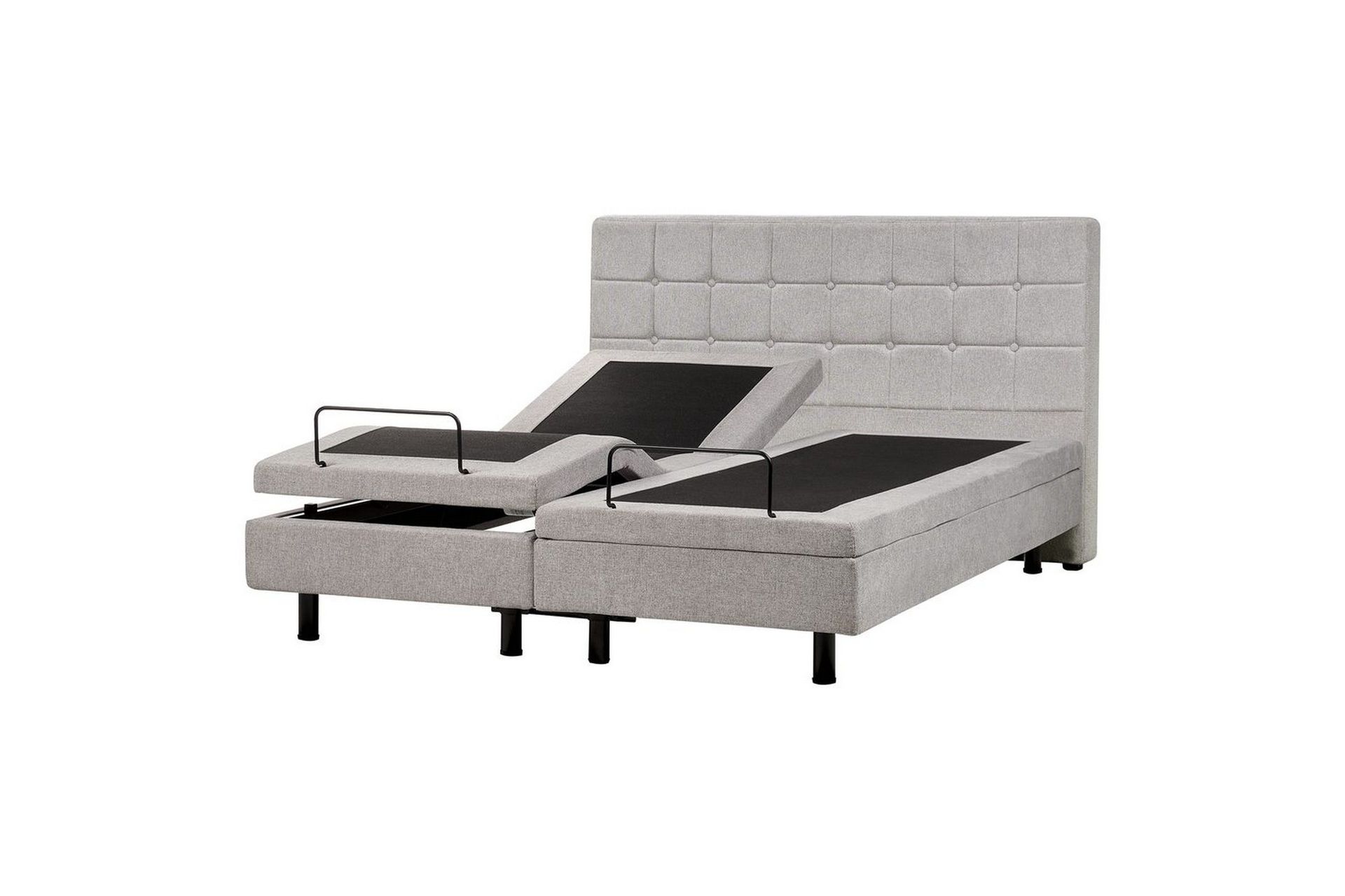Justerbar seng Duke Grå, sort, 160x200 cm - Møbler | Trademax