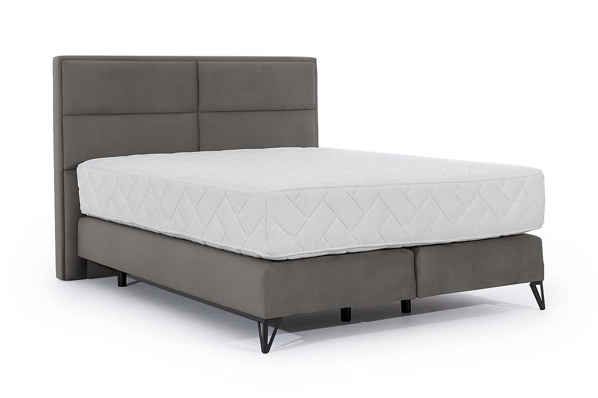 Kasyap Sengepakke Boksseng 160x200 cm Grå - Møbler | Trademax