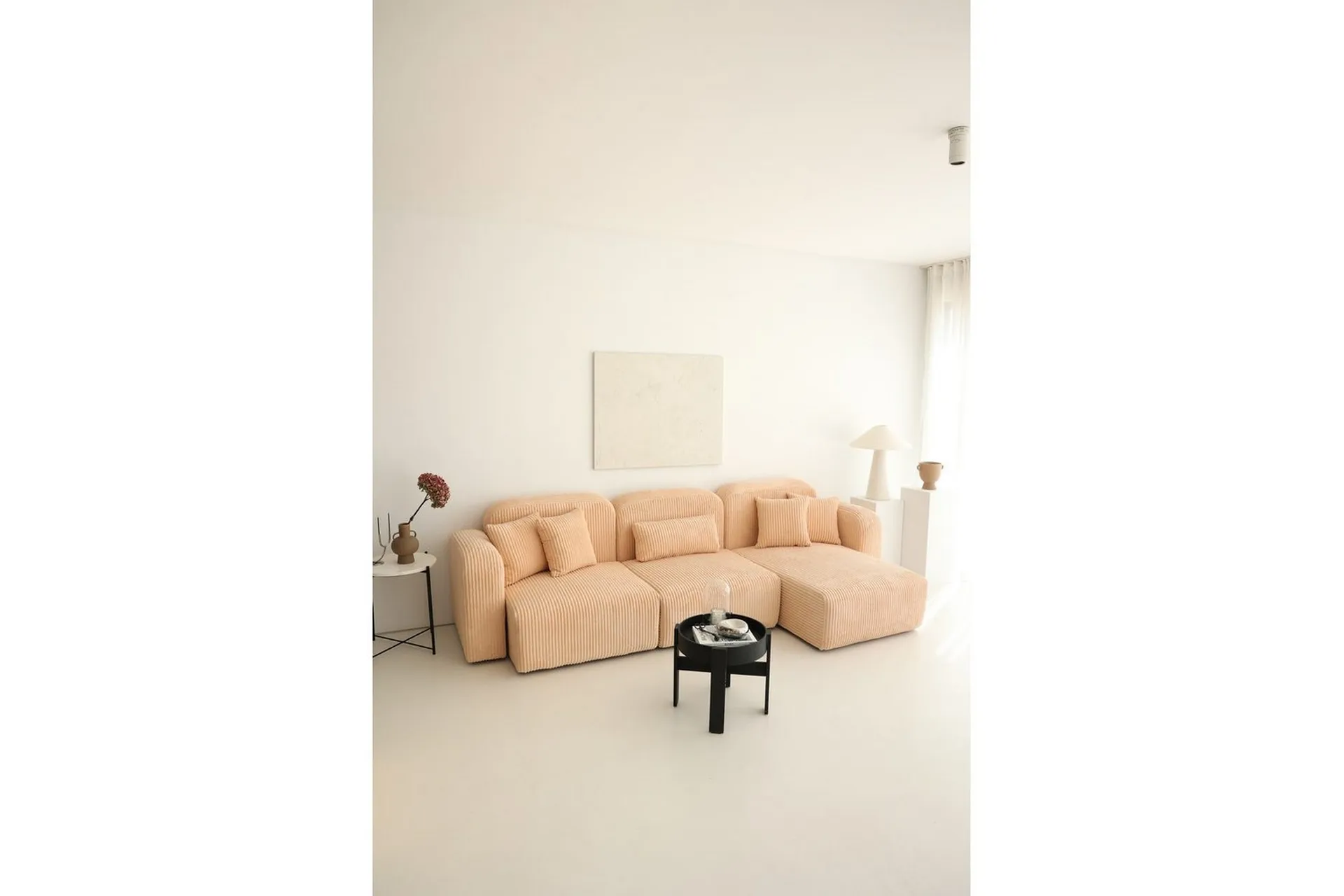 Kyrel Sofa med Divan 3-sits Beige - Møbler | Trademax