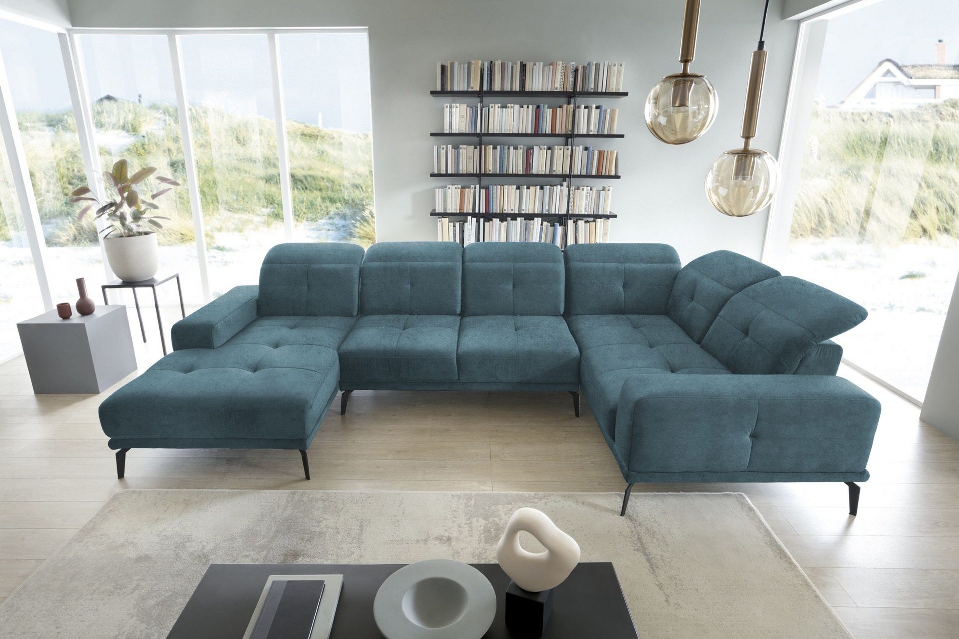 Hagglund Hjørnesofa m. Chaiselong Turkis - Møbler | Trademax