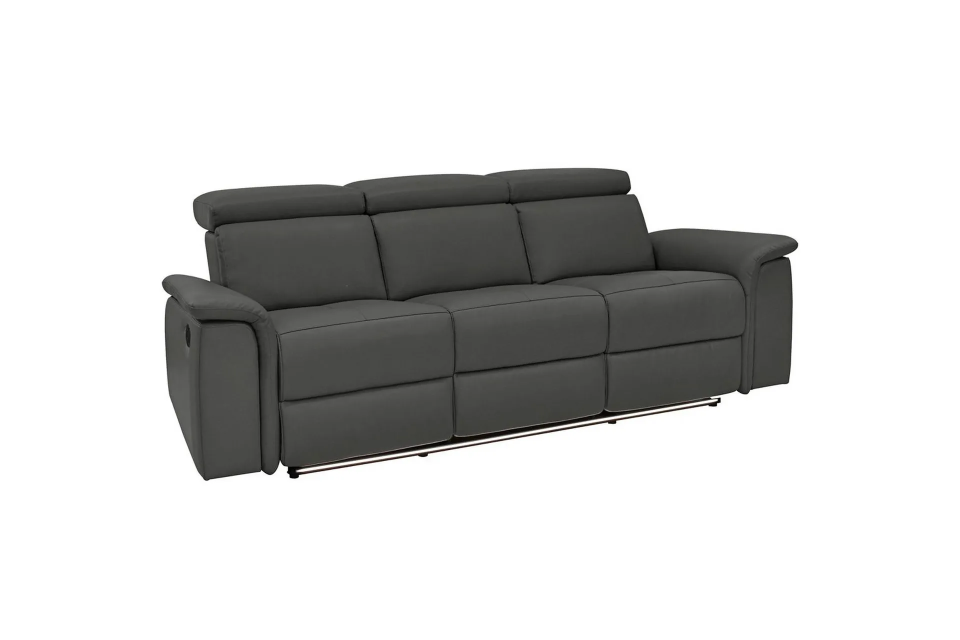 Loft24 Sofa 3-sæders Pareli Sort, PU, Manuel liggestol Sort, PU, Manuel ...