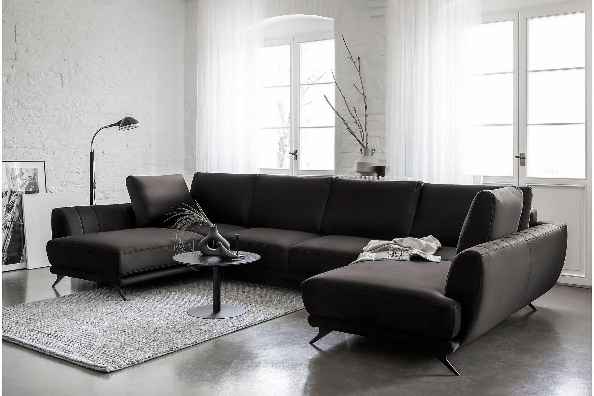 Katun Sovesofa Dobbelt chaiselong Sort - Møbler | Trademax
