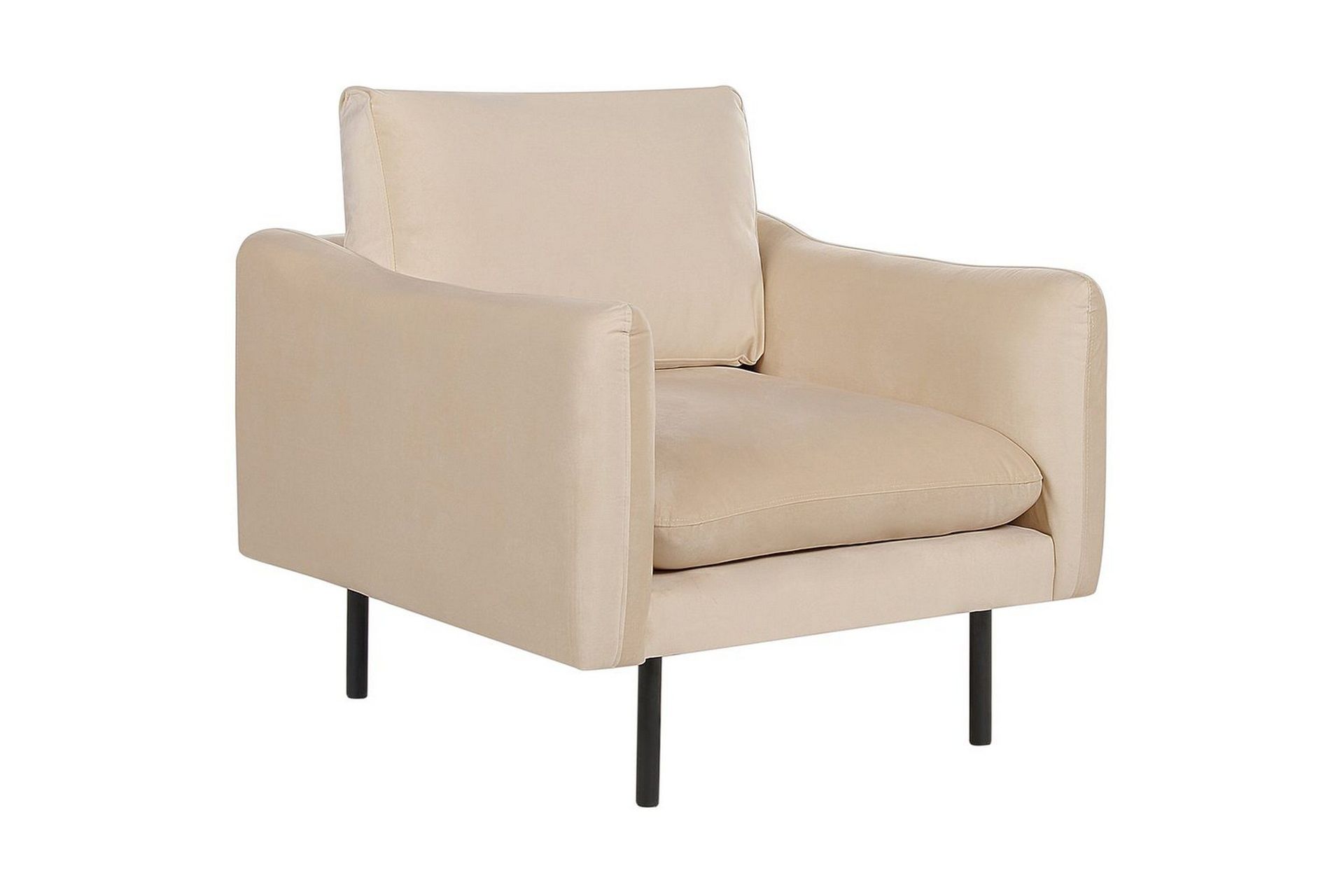 Lænestol Vinterbro Beige, sort/fløjl - Møbler | Trademax