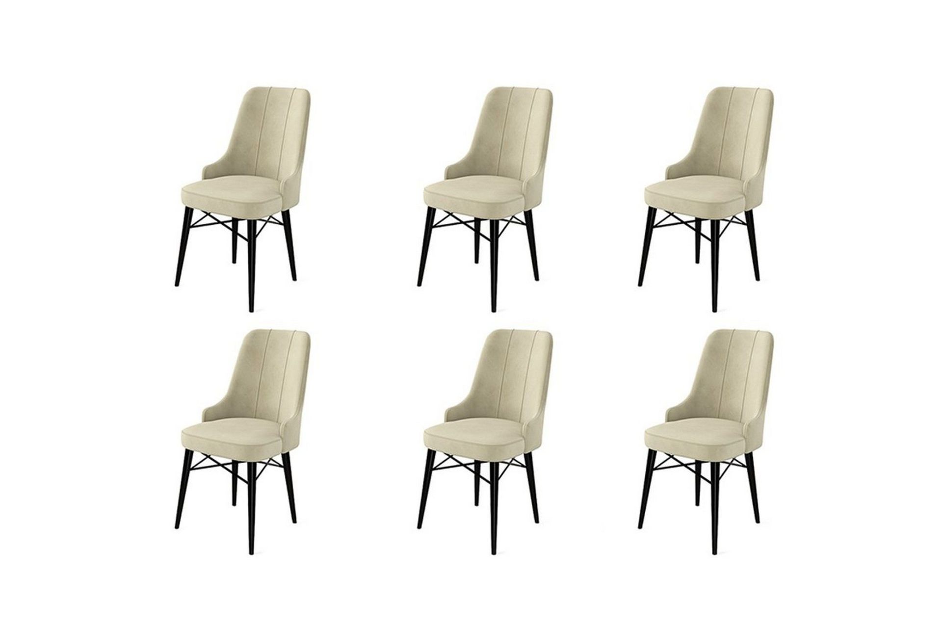 Spisestole Jandela Creme / Sort Creme / Sort - Møbler | Trademax