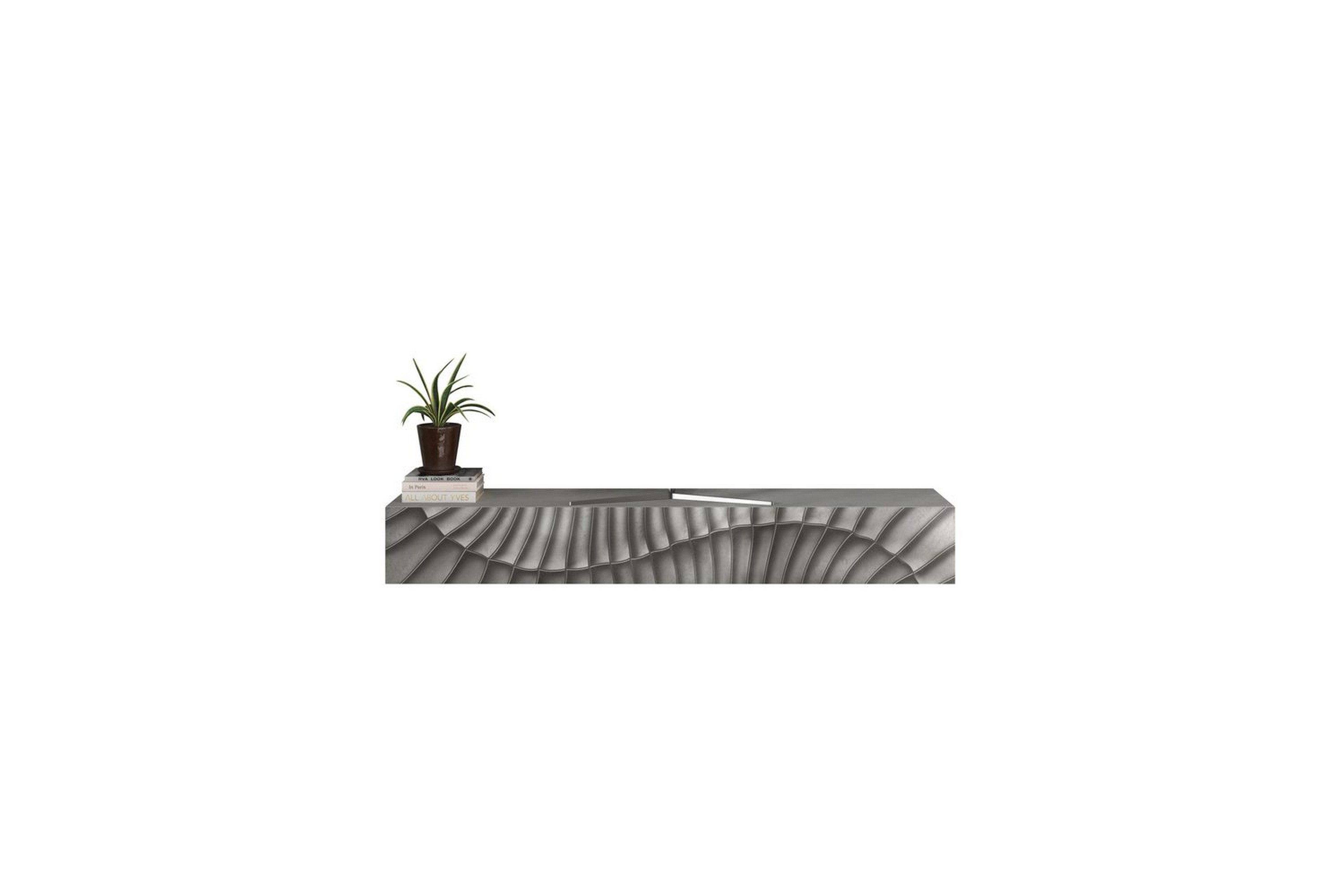 LC Spa Hawell Væghængt TV-bord 210 cm Grå - Møbler | Trademax