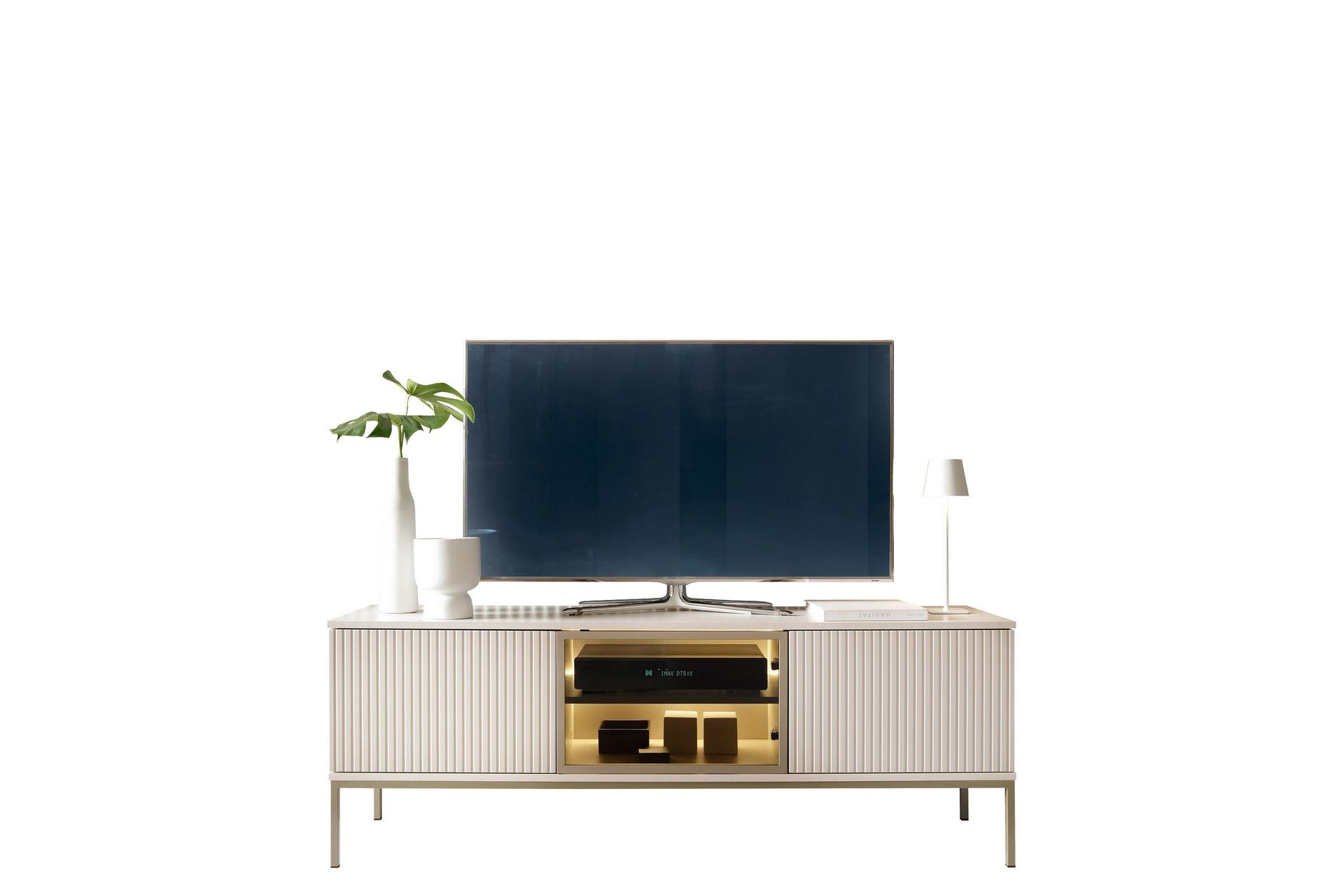 Tenorio Tv-bänk 154 cm Beige - Møbler | Trademax