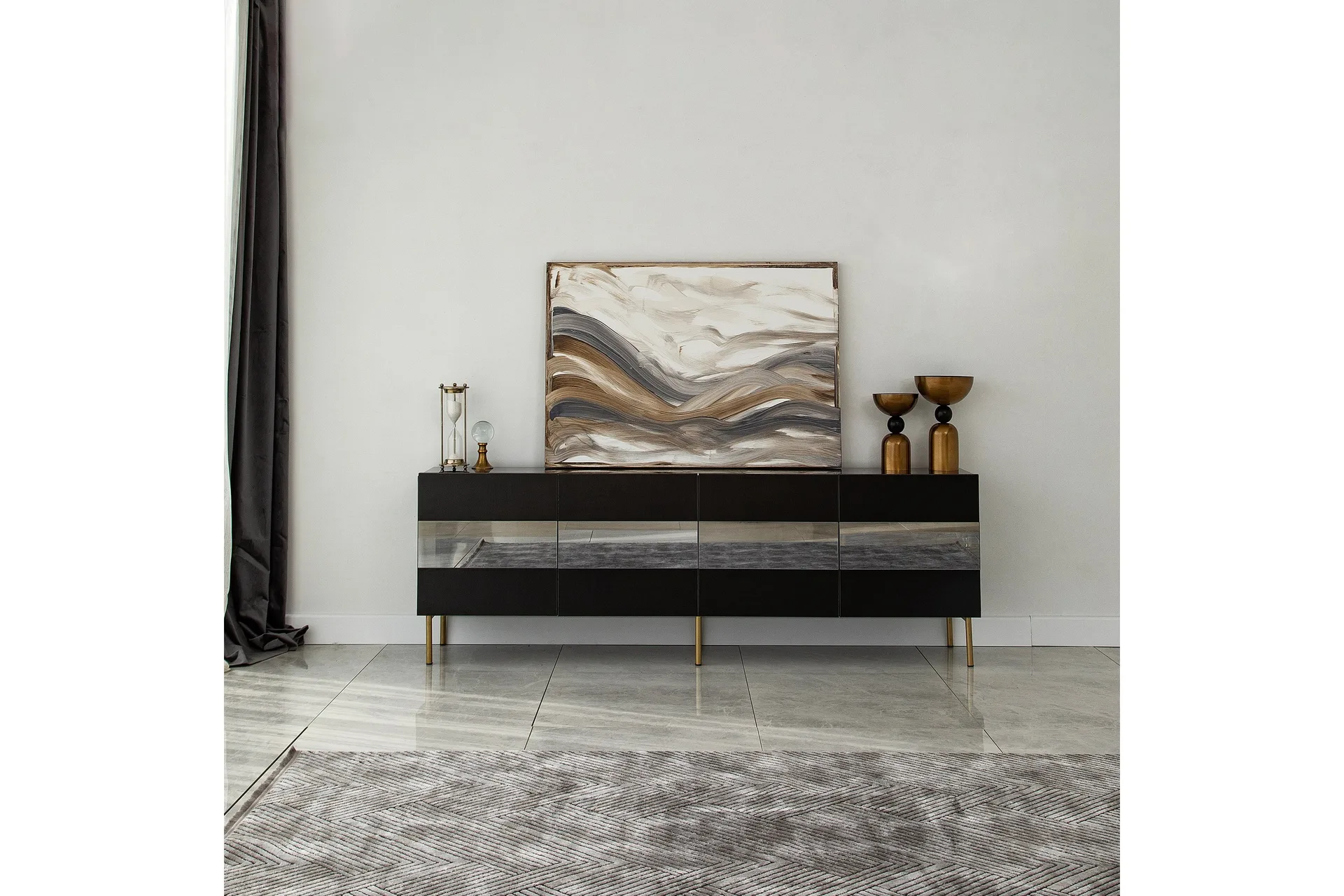 Arioch TV-Bord 180 cm Grå - Møbler | Trademax