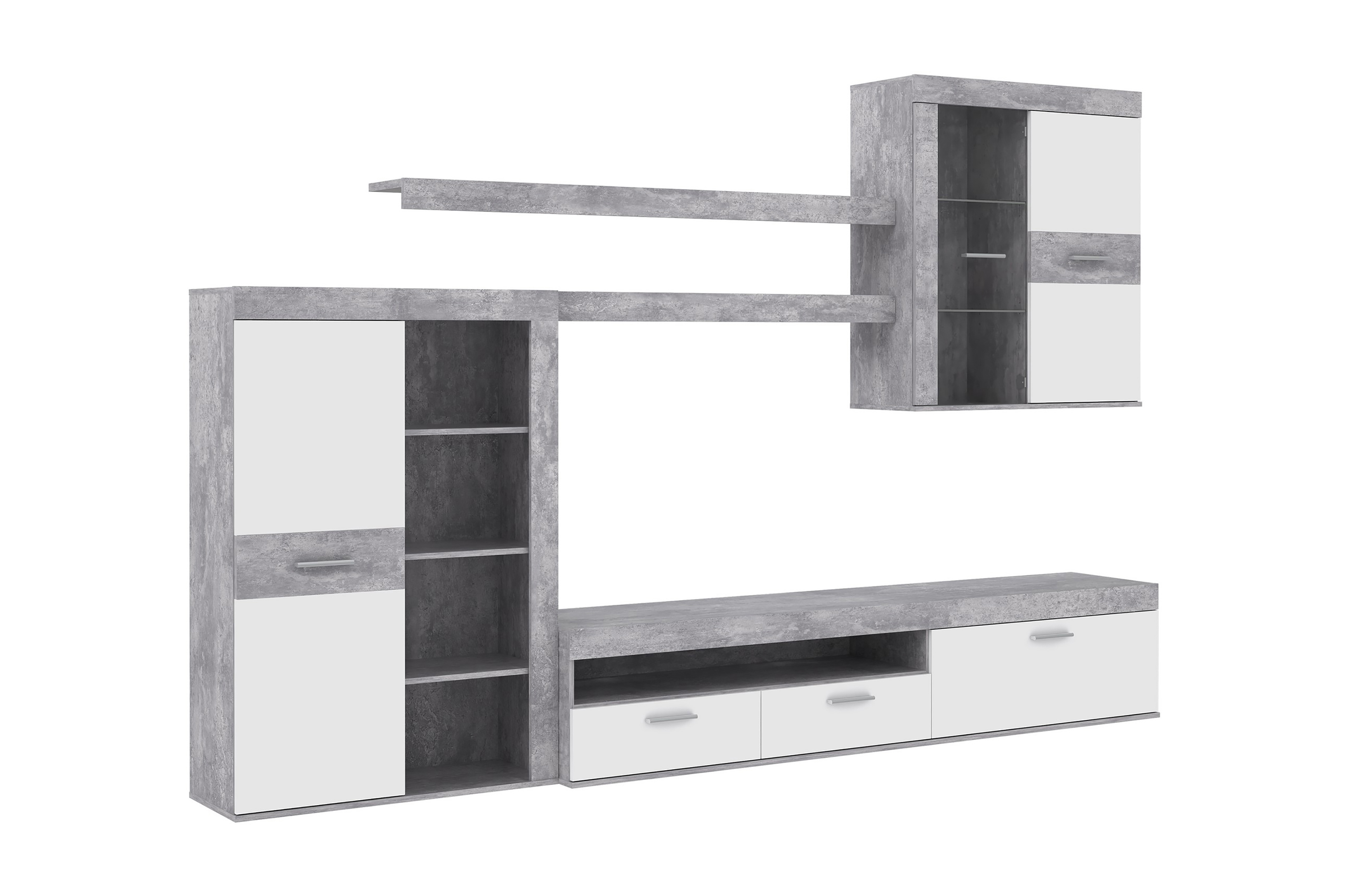 Berrey TV-møbelsæt 300 cm Hvid - Opbevaring | Trademax