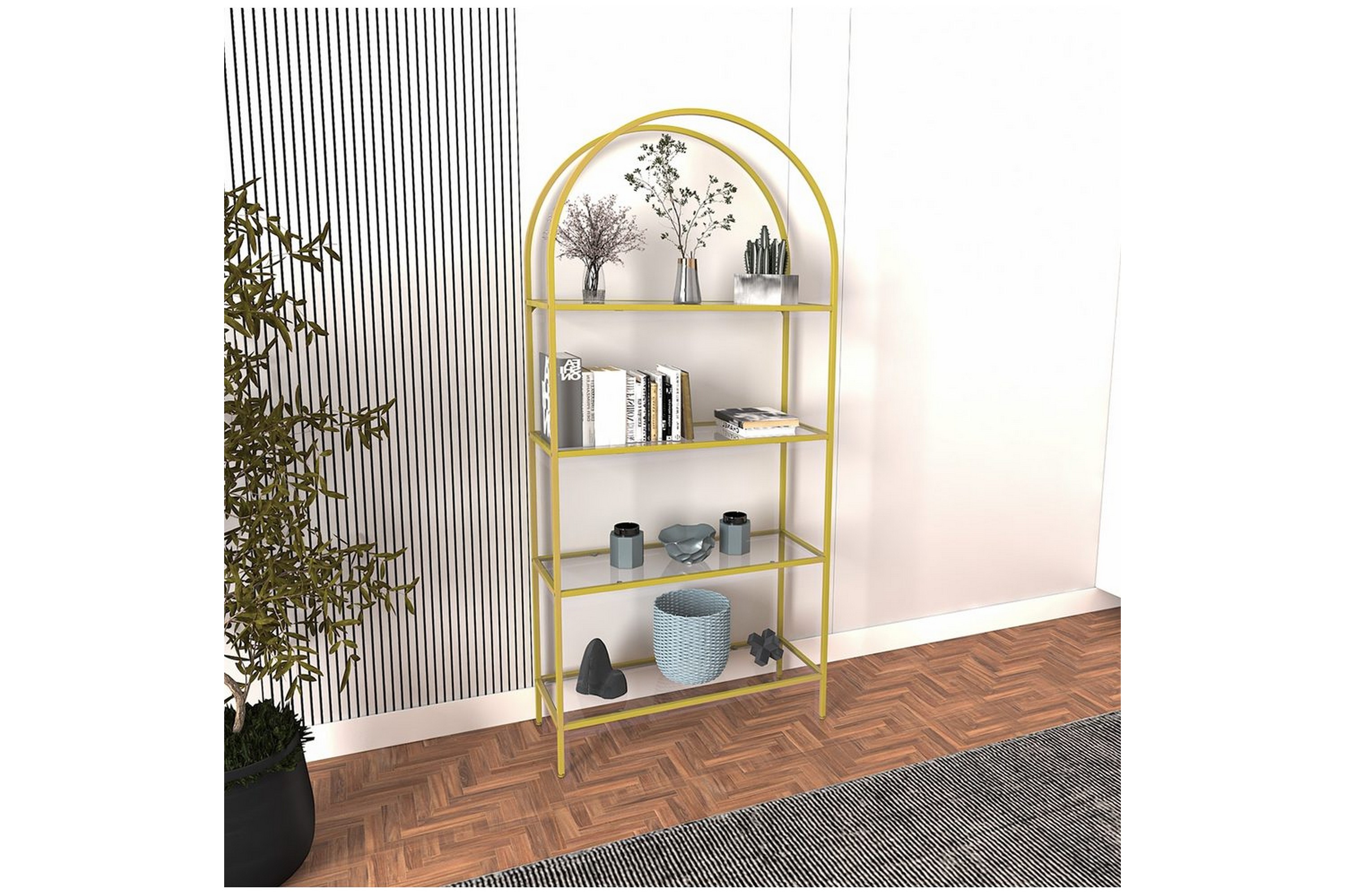 Monaia Bogreol 80 cm Guld - Opbevaring | Trademax