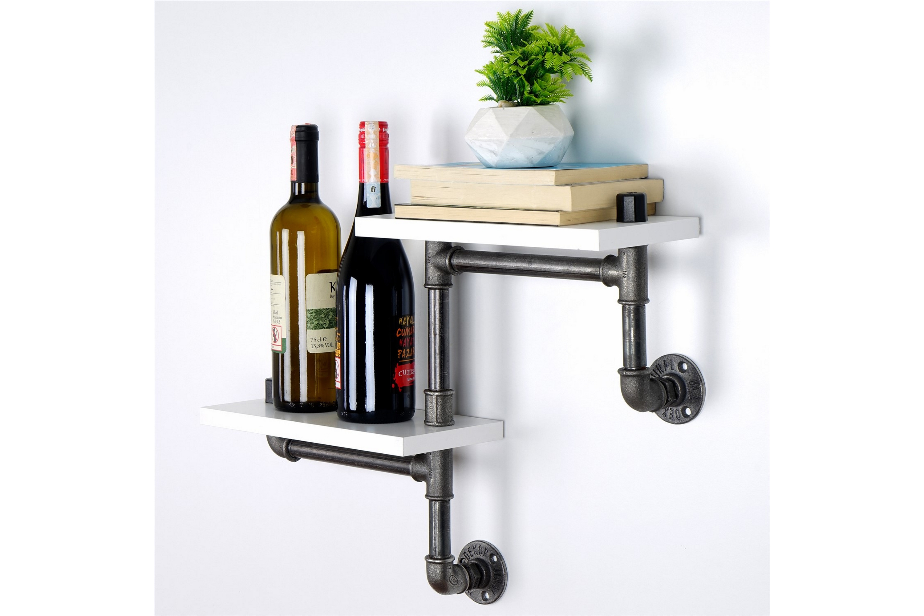 Chandina Hylde 56x13 cm 2 Hylder Hvid - Opbevaring | Trademax