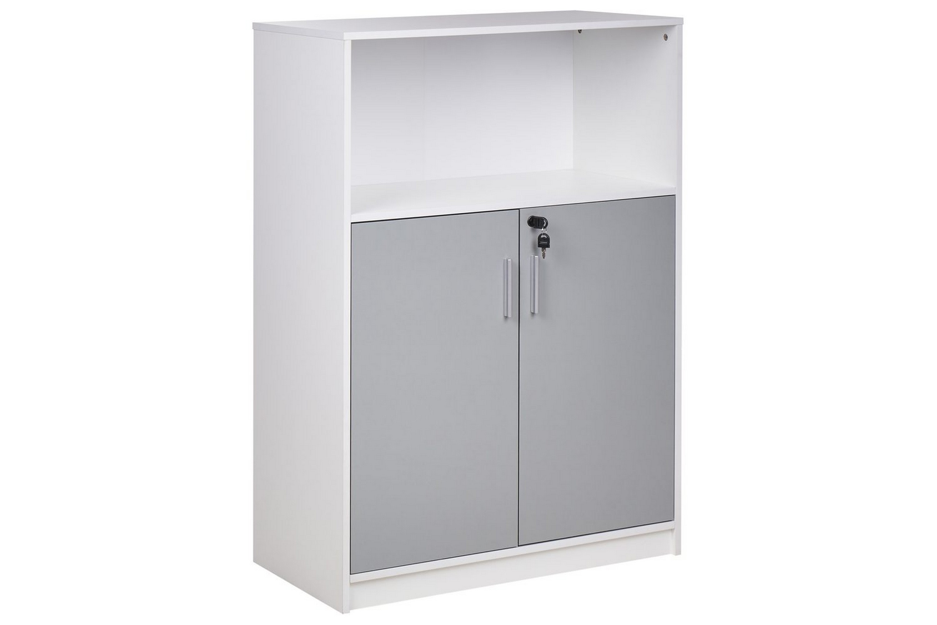 Opbevaringsenhed Zehna med 2 døre og hylde Grå, hvid Grå, hvid ...