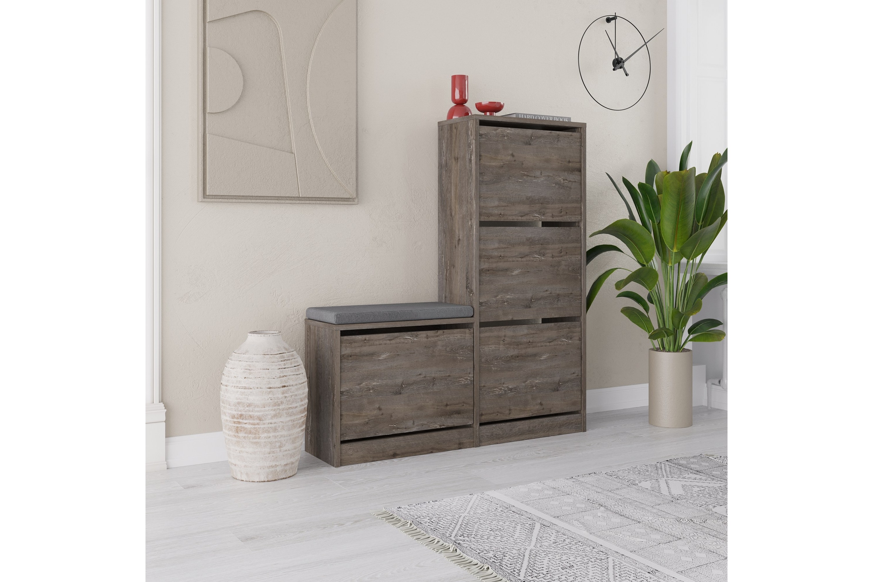 Dude Skoskab 105 cm Mørkebrun - Opbevaring | Trademax