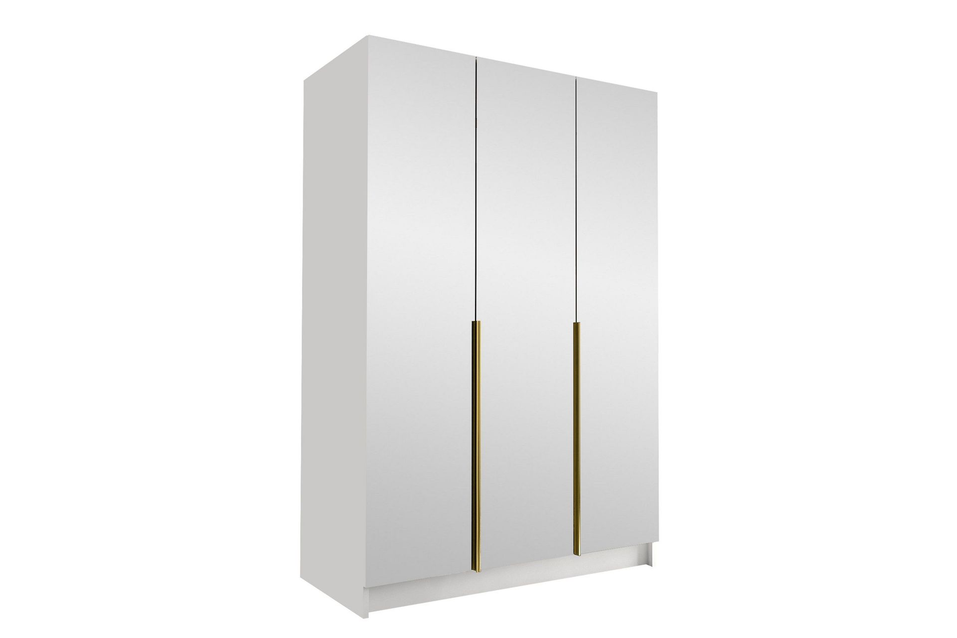 Herrljunga Garderobe med Spejl 150 cm Hvid/Guld - Opbevaring | Trademax