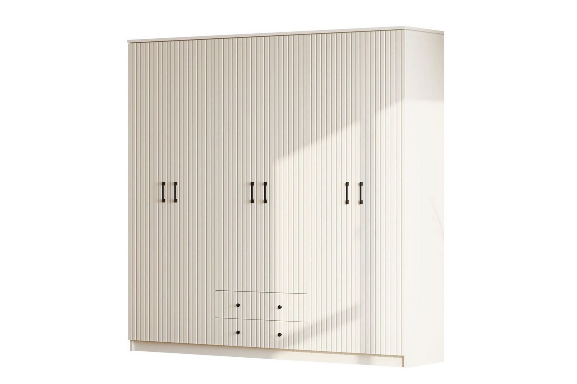 Ivon Garderobe 210x184 cm Mat Hvid - Opbevaring | Trademax